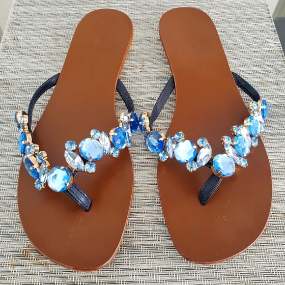 Shoes | Jorge Bischoff Elegant Blue Crystal Embellished Womens Sandals ...